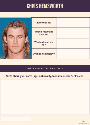 PERSONAL INFORMATION - READING 2. Interactive worksheet | TopWorksheets