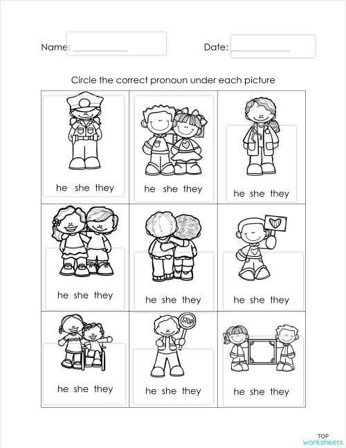 Drag and Drop Pronoun Sort. Interactive worksheet | TopWorksheets