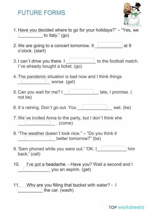 Future forms. Interactive worksheet | TopWorksheets