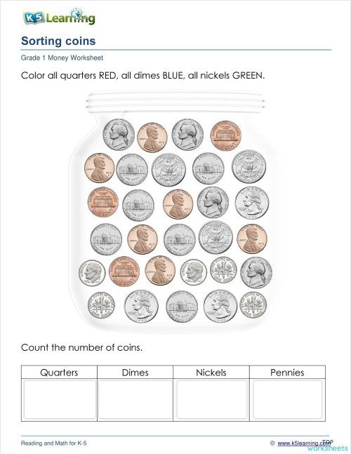 counting money. Interactive worksheet | TopWorksheets