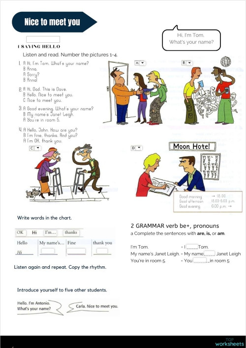 3rd Nice to meet you. Interactive worksheet | TopWorksheets