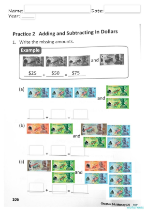 Money: interactive worksheets and online exercises | TopWorksheets