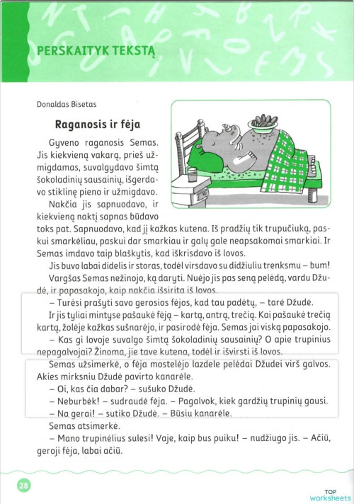 28_30p_D_Bisetas_Raganosis_ir_fėja. Interactive worksheet | TopWorksheets