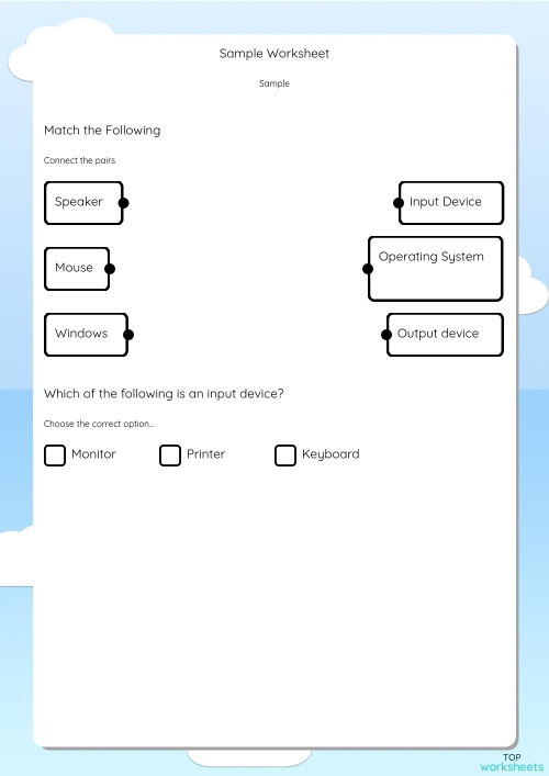 Sample Worksheet. Interactive worksheet | TopWorksheets