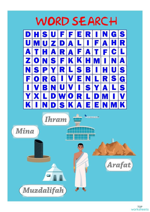 Activity for Haj Kids. Interactive worksheet | TopWorksheets