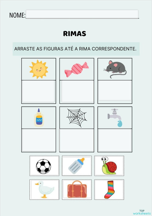 ATIVIDADE DE RIMAS. Ficha interativa | TopWorksheets