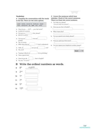 basic 3 unit 1. Interactive worksheet | TopWorksheets
