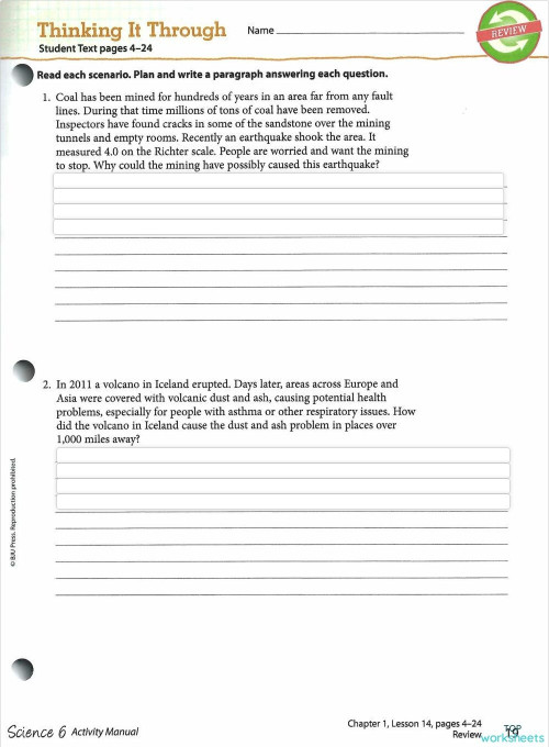 Thinking It Through Pg 19-20. Interactive worksheet | TopWorksheets