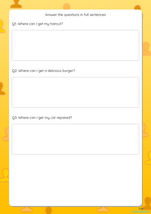 Answer the questions in full sentences. Interactive worksheet ...