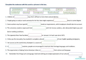 UNIT 2 - Complete the sentences. Interactive worksheet | TopWorksheets