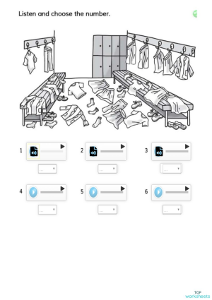 Listen and choose the number.. Interactive worksheet | TopWorksheets