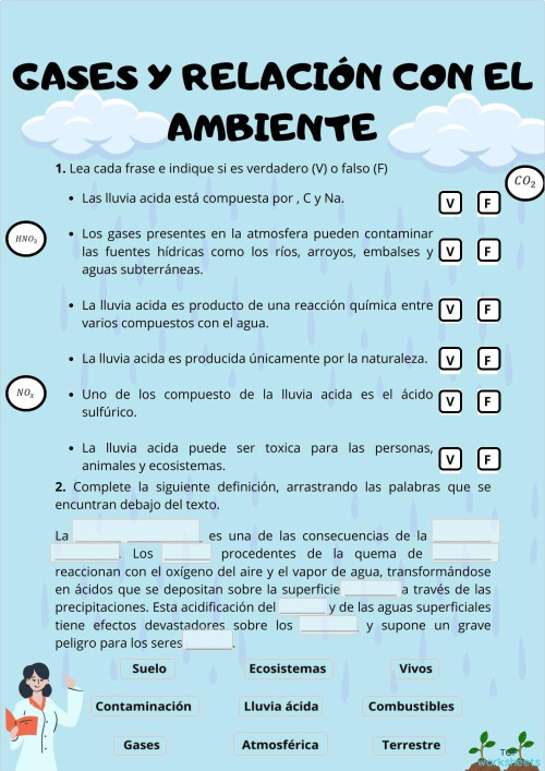 GASES Y RELACIAON CON EL AMBIENTE. Ficha interactiva | TopWorksheets