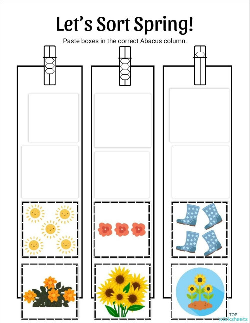 Let's Sort Spring!. Interactive worksheet | TopWorksheets