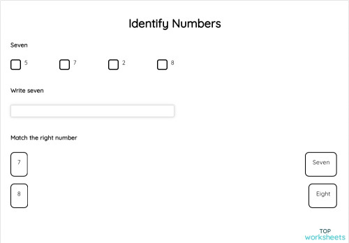 Identify Numbers. Interactive worksheet | TopWorksheets