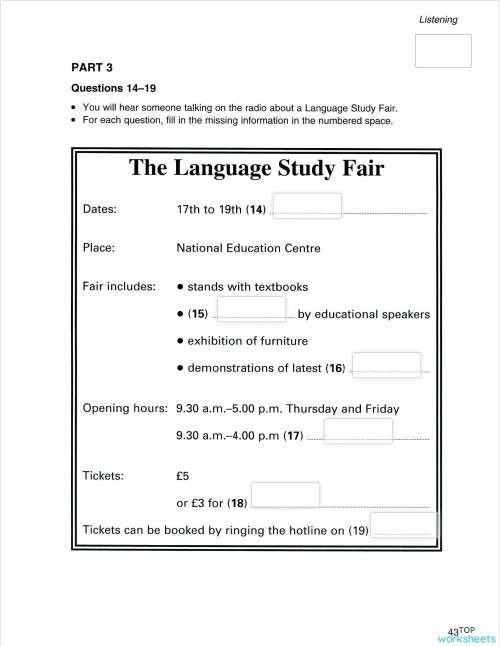 PET 2 Test 2 Part 3. Interactive worksheet | TopWorksheets