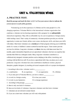 Reading Unit 4. Interactive worksheet | TopWorksheets