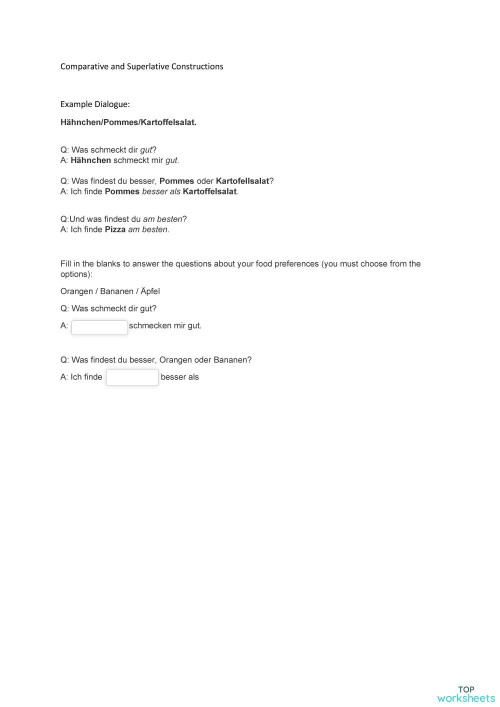 Comparative and Superlative Draft Activity Sheet. Interactive worksheet ...