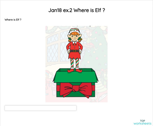 Jan18 ex.2 Where is Elf ?. Interactive worksheet | TopWorksheets