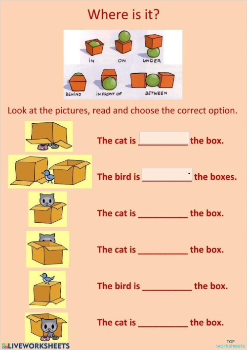 prepositions of. Interactive worksheet | TopWorksheets