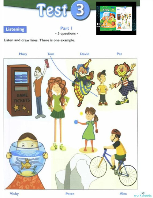 FLYERS SUCCEED LISTENING TEST 3. Interactive worksheet | TopWorksheets