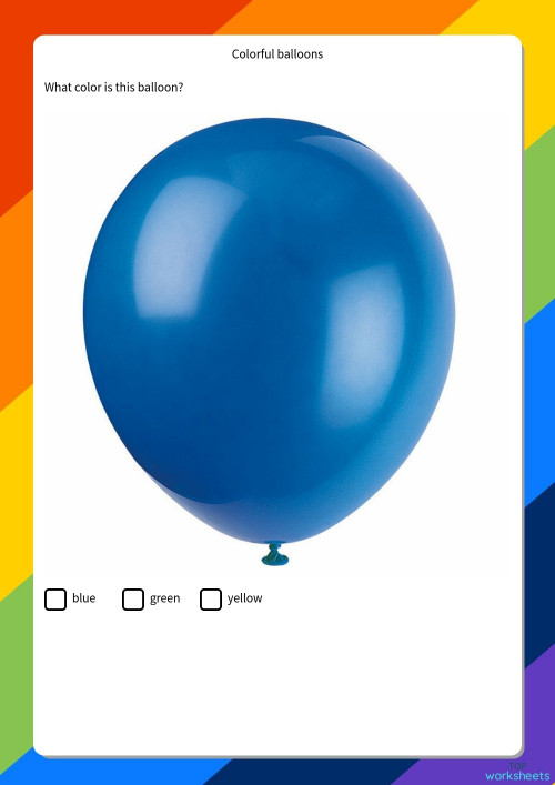 Colorful balloons. Interactive worksheet | TopWorksheets