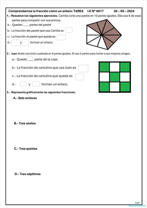 COMPRENDEMOS LA FRACCIÓN DE UN ENTERO. I.E 6014 VILLA MARÍA DEL TRIUNFO ...