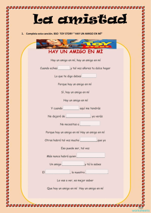 Actividad sobre la Amistad. Ficha interactiva | TopWorksheets