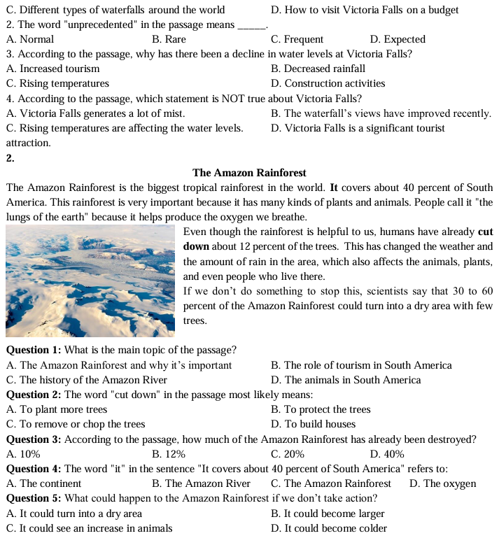 PRACTICE UNIT 7.1: NATURAL WONDERS OF THE WORLD. Interactive worksheet ...