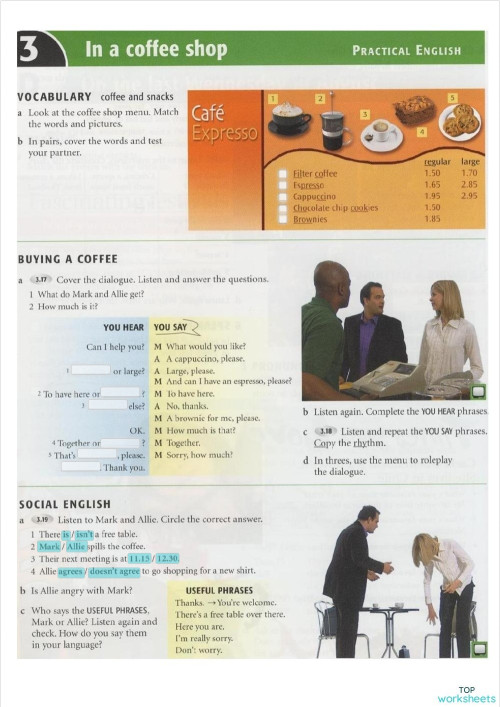Listening: interactive worksheets and online exercises | TopWorksheets