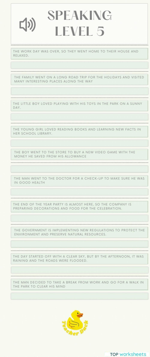 Speaking 5. Interactive worksheet | TopWorksheets