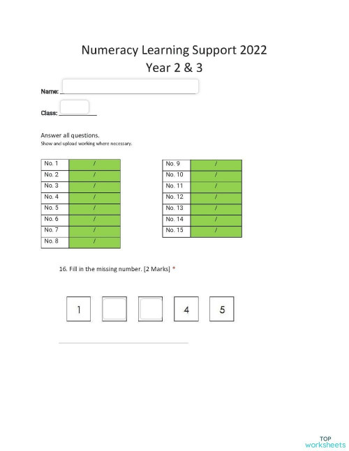 Numeracy 2,3. Interactive worksheet | TopWorksheets