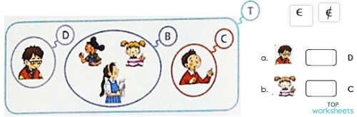 Pertenencia y contenencia. Ficha interactiva | TopWorksheets