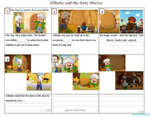 Alibaba and the forty thieves. Interactive worksheet | TopWorksheets