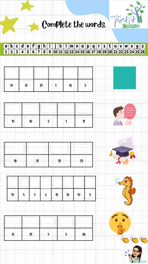 code words 1. Interactive worksheet | TopWorksheets