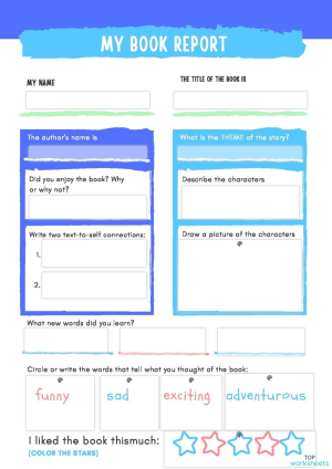 BOOK REPORT - IV PERIOD. Interactive worksheet | TopWorksheets