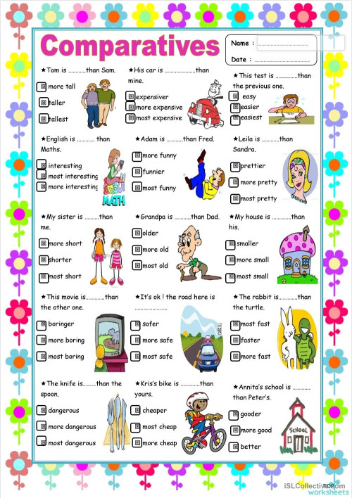 comparativeof adjective. Interactive worksheet | TopWorksheets
