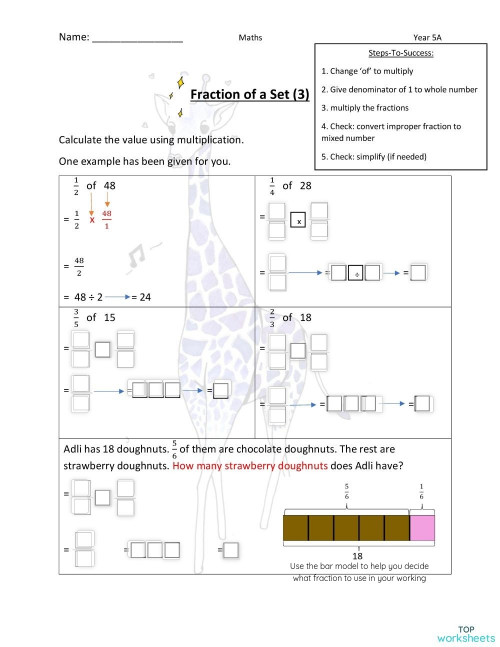 Fraction of a Set 3. Interactive worksheet | TopWorksheets