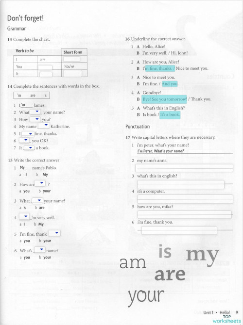 BEGINNER 01- PRACTICE 04. Interactive worksheet | TopWorksheets