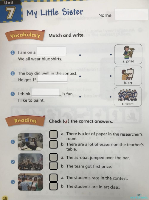 Class I Unit 7 WB. Interactive worksheet | TopWorksheets