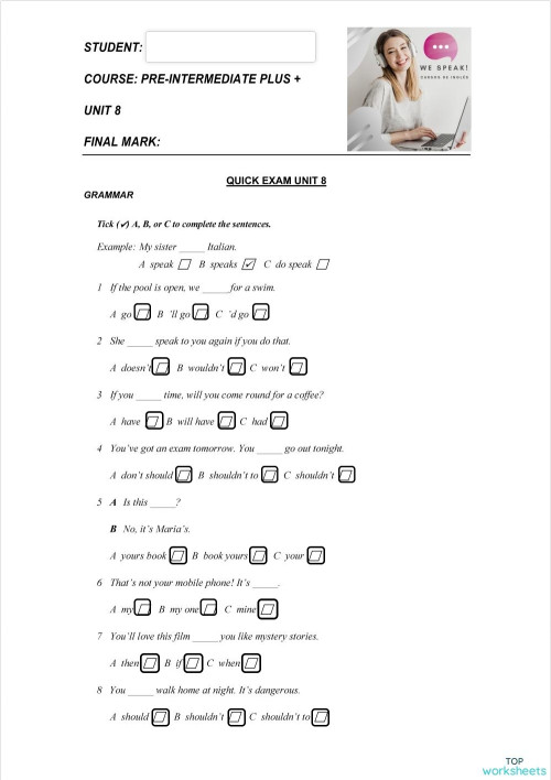 Pre Intermediate Plus unit 8 - www.wespeak.com.ar. Interactive ...
