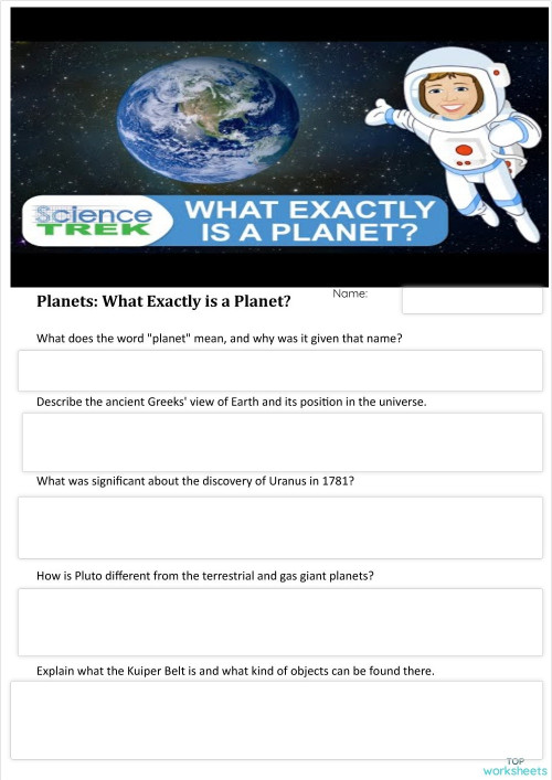 What Exactly is a Planet?. Interactive worksheet | TopWorksheets
