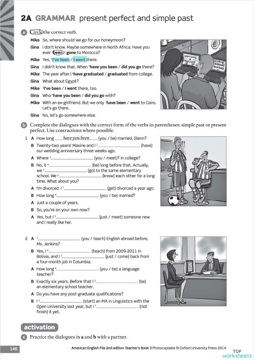 UNIT 2A PAST SIMPLE VS PRESENT PERFECT. Interactive worksheet ...