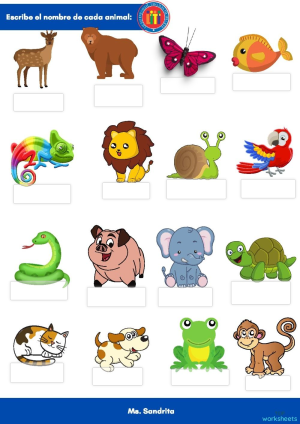 Animales. Ficha interactiva | TopWorksheets