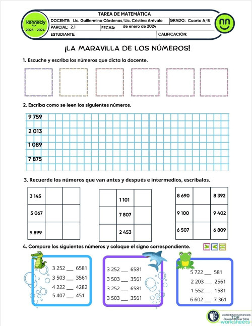 Hojas De Trabajo De Valor Posicional: Unidades, Decenas, Centenas Y ...