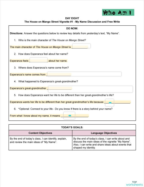 ESL 2 Unit 1 Day 8. Interactive worksheet | TopWorksheets
