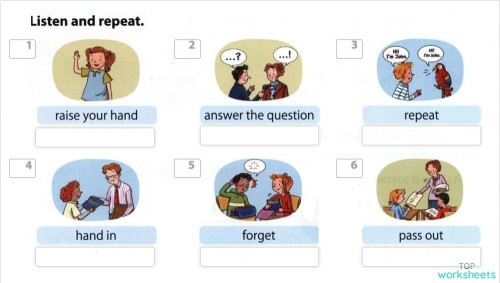 Repeat after me (dictation). Interactive worksheet | TopWorksheets