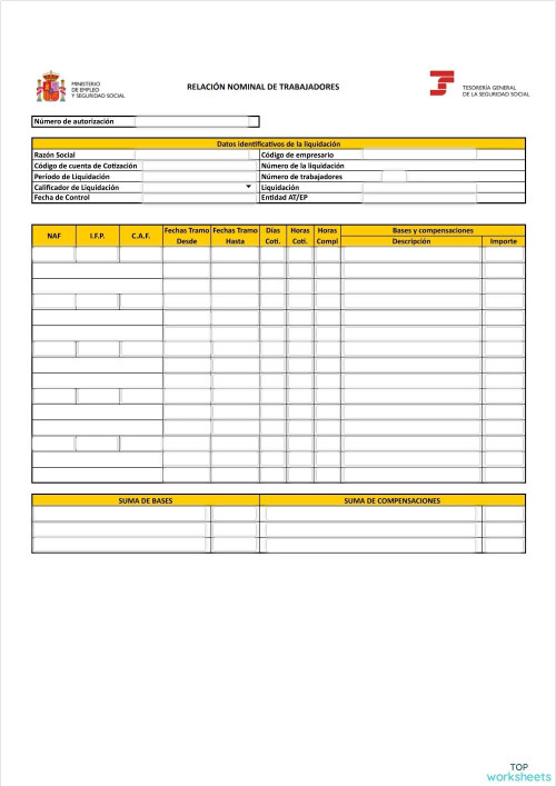 Modelo RNT. Ficha interactiva | TopWorksheets