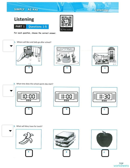 ESL - listening part 1. Interactive worksheet | TopWorksheets