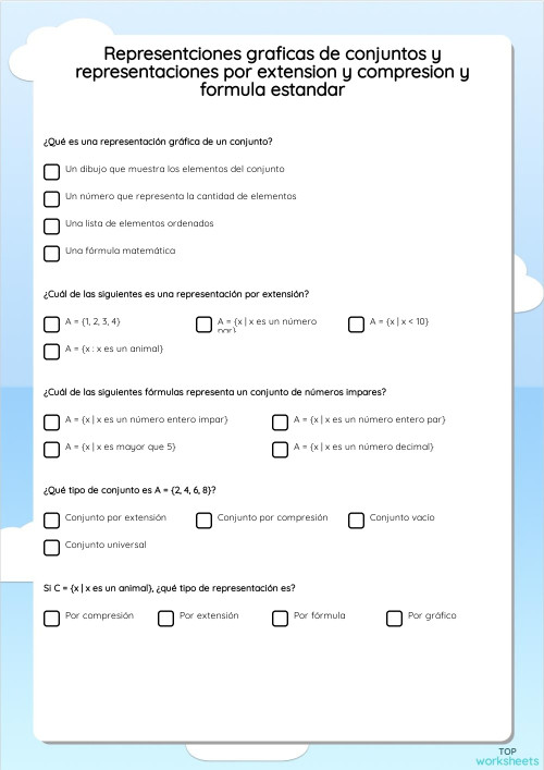 Representciones graficas de conjuntos y representaciones por extension ...