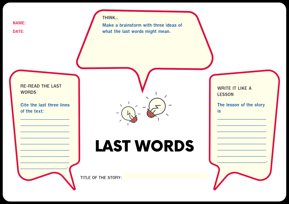 Last Words Worksheet - READING ACTIVITY. Interactive worksheet ...